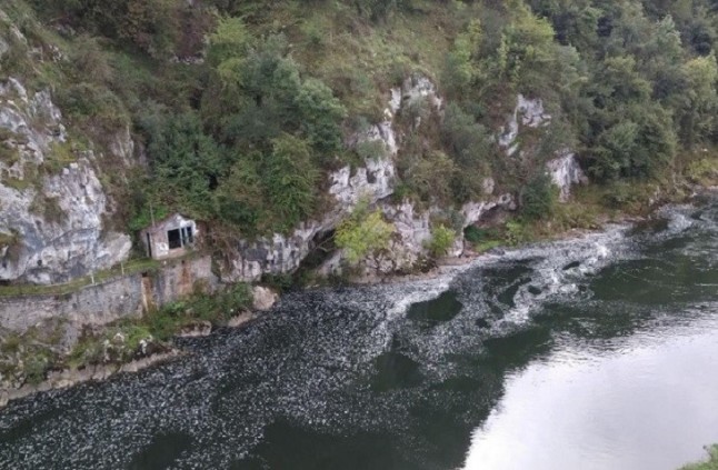 Asturias. Más espumas en el río Nalon a su paso por las Caldas